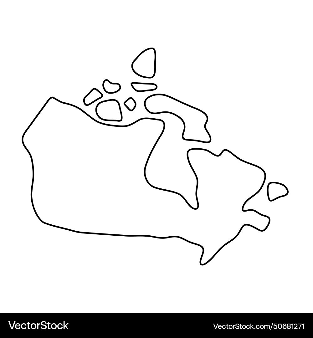 Canada simplified outline map Royalty Free Vector Image