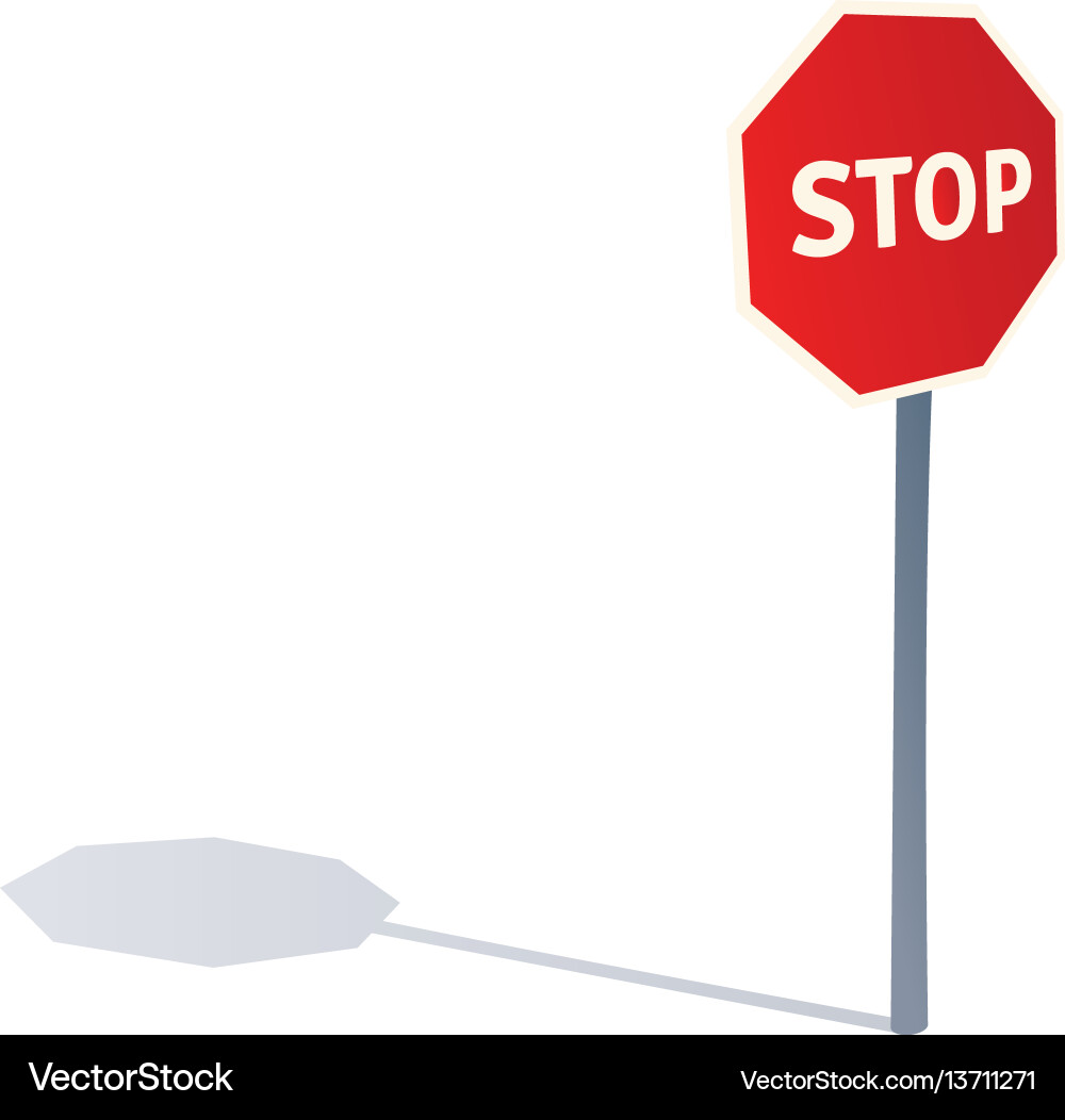 Cartoon stop sign Royalty Free Vector Image - VectorStock