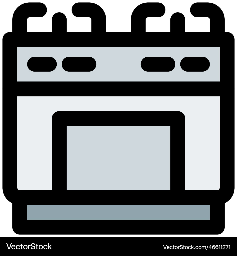 Dual flame stove with cylinder cabinet Royalty Free Vector