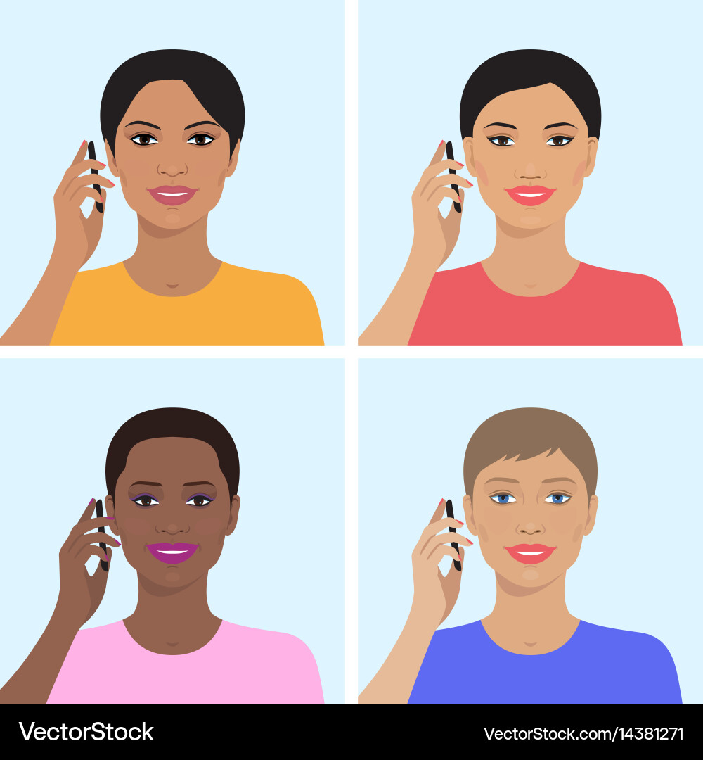Female avatars set Royalty Free Vector Image - VectorStock