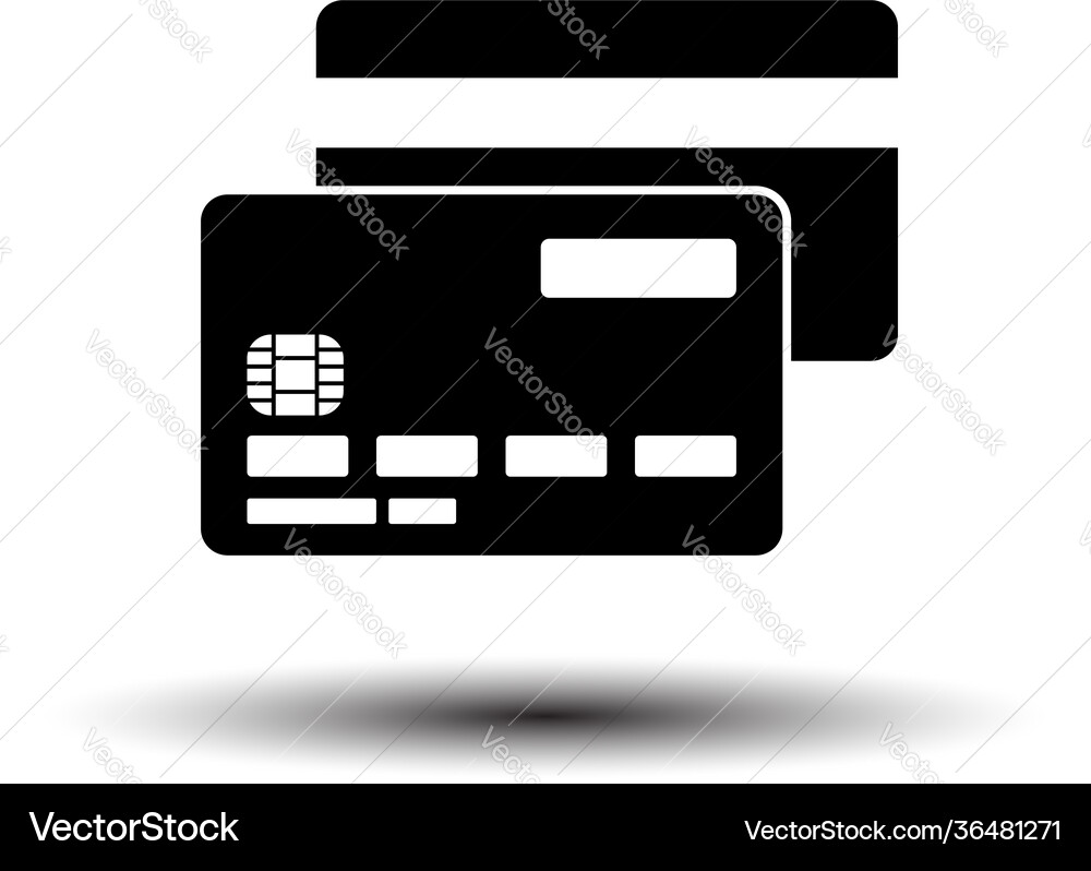 Front and back side credit card icon Royalty Free Vector