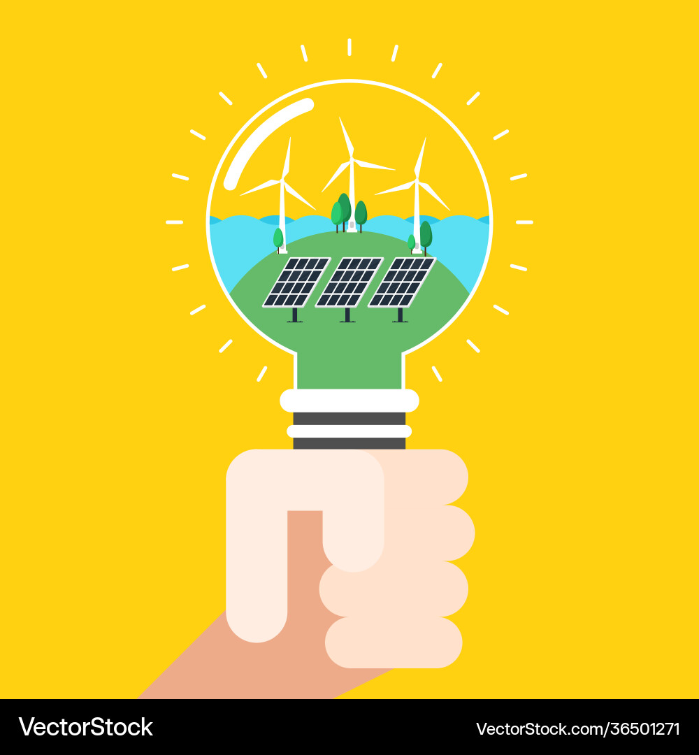 Renewable energy and alternative source Royalty Free Vector