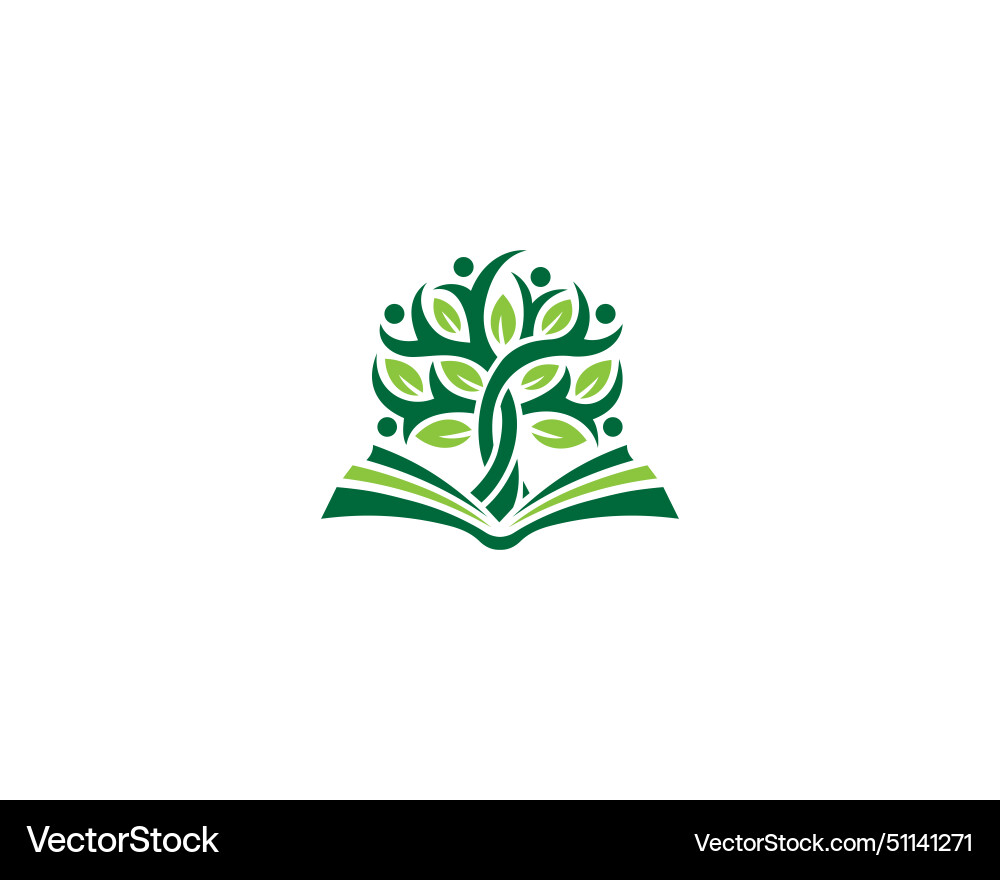 Tree and book logo design Royalty Free Vector Image