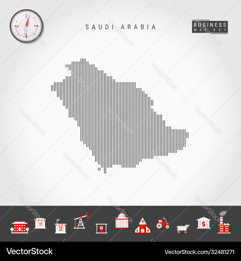 Vertical lines map saudi arabia striped Royalty Free Vector