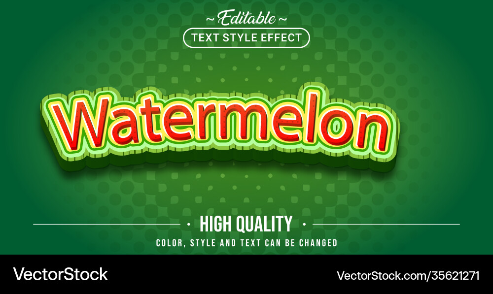Watermelon Text Effect - Editable Style Royalty Free Vector