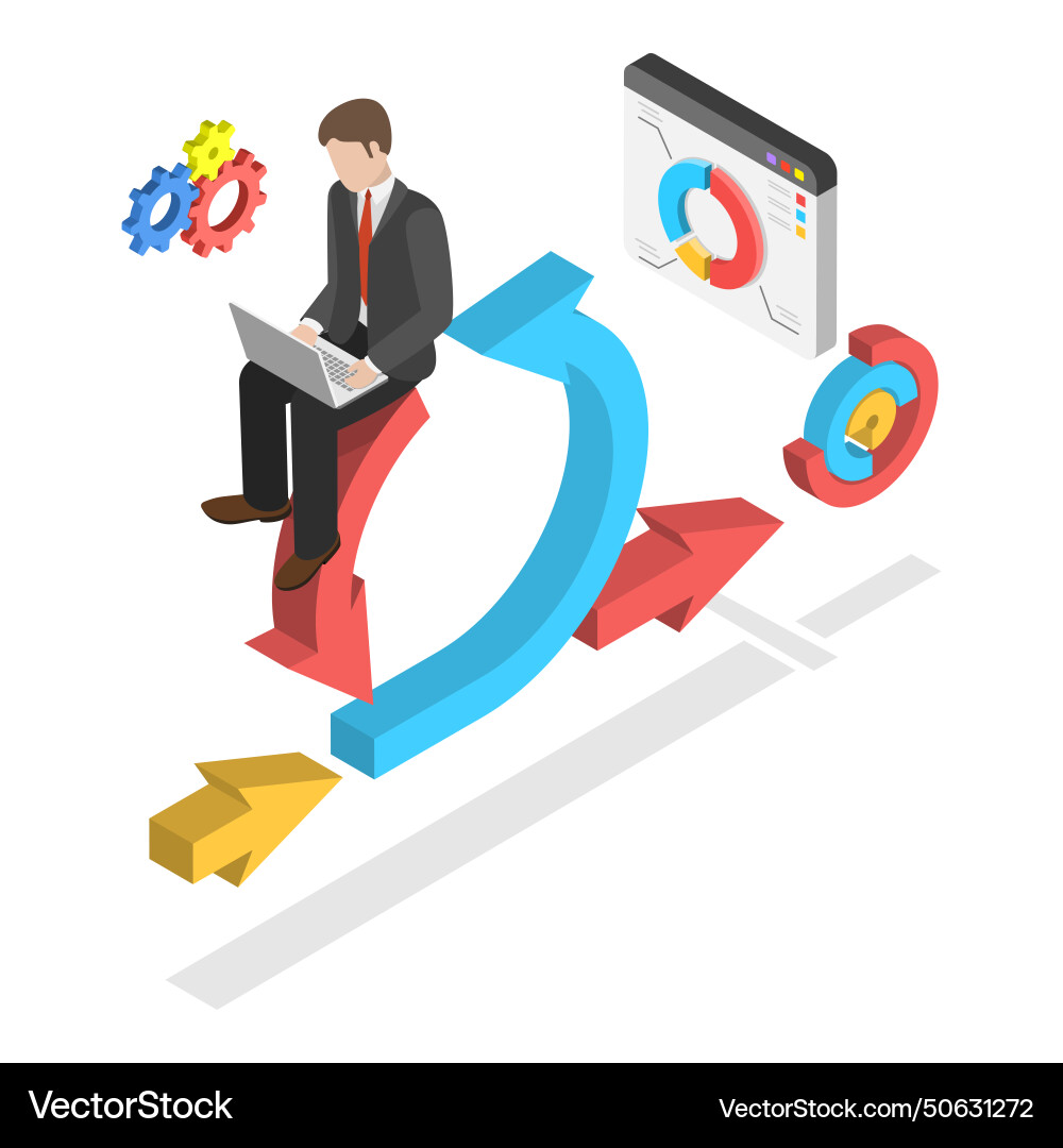 3d isometric flat of software Royalty Free Vector Image