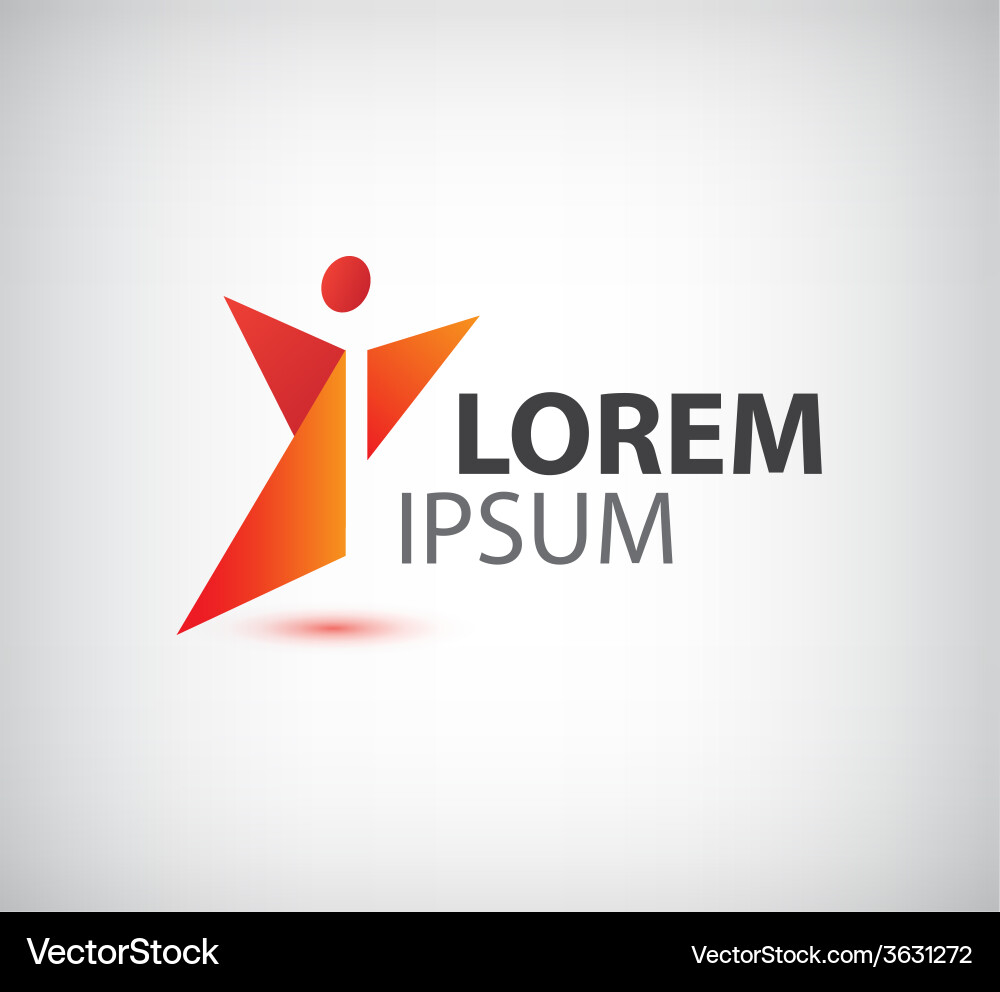 Abstract man human icon logo isolated Royalty Free Vector