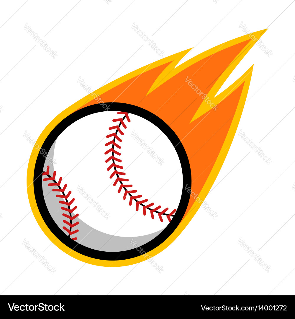Baseball Fireball Sport Royalty Free Vector Image