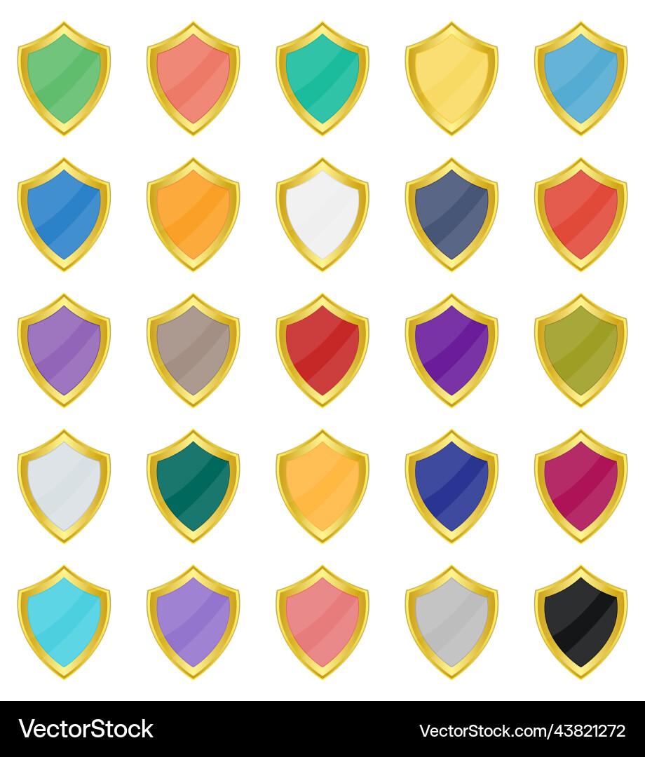 Collection of icons colored shields Royalty Free Vector