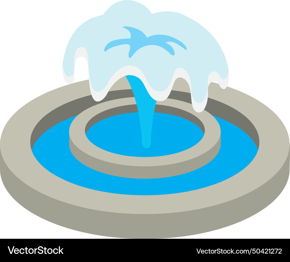 Colored isometric public water fountain Royalty Free Vector
