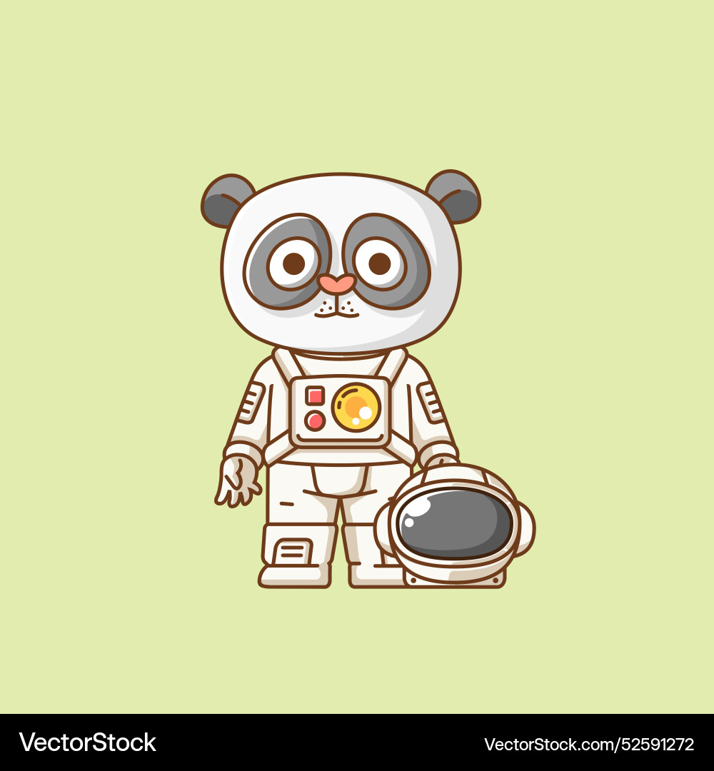 Cute panda astronaut animal kawaii chibi Vector Image