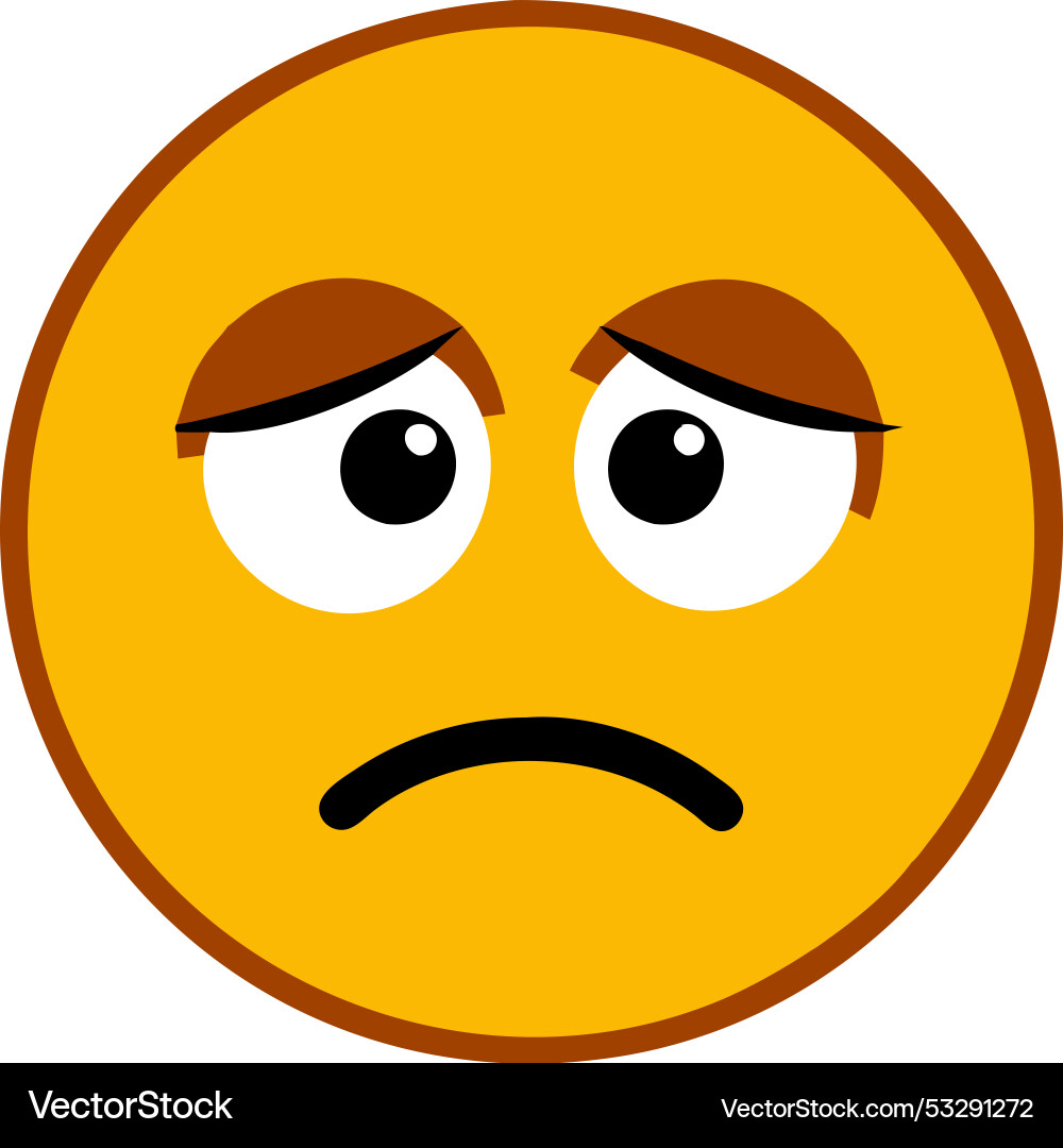 Disappointed but relieved face emoji icon Vector Image