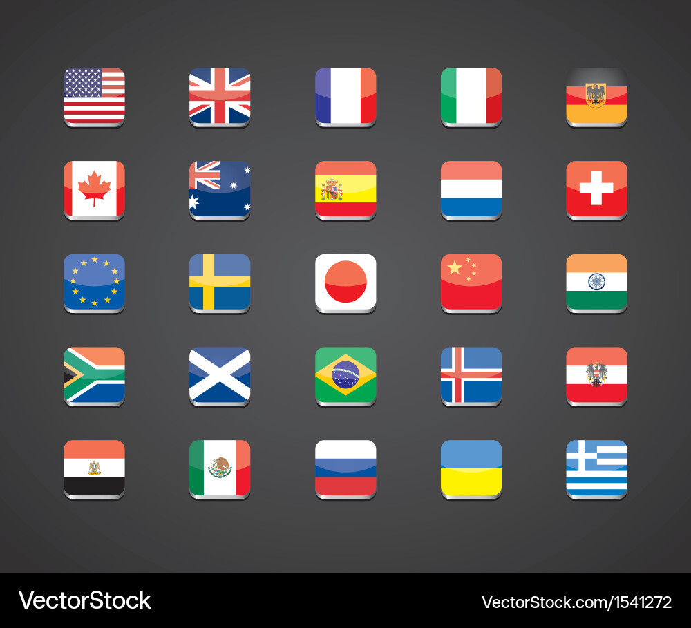 Flags apps set Royalty Free Vector Image - VectorStock