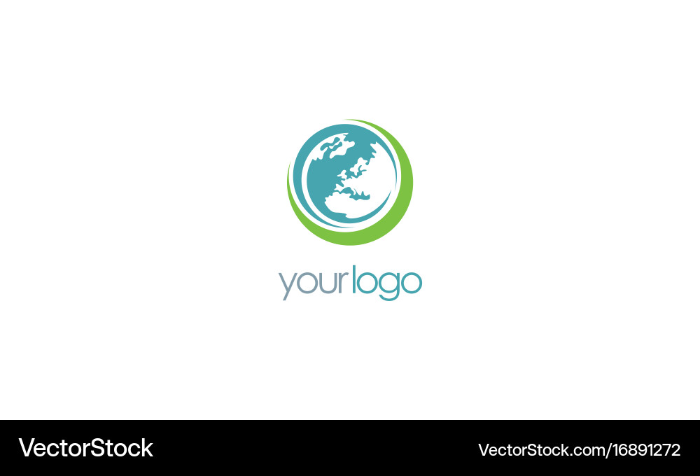 Globe round earth logo Royalty Free Vector Image