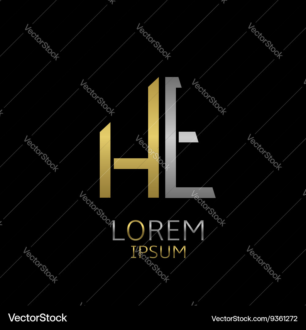 He letters logo Royalty Free Vector Image - VectorStock