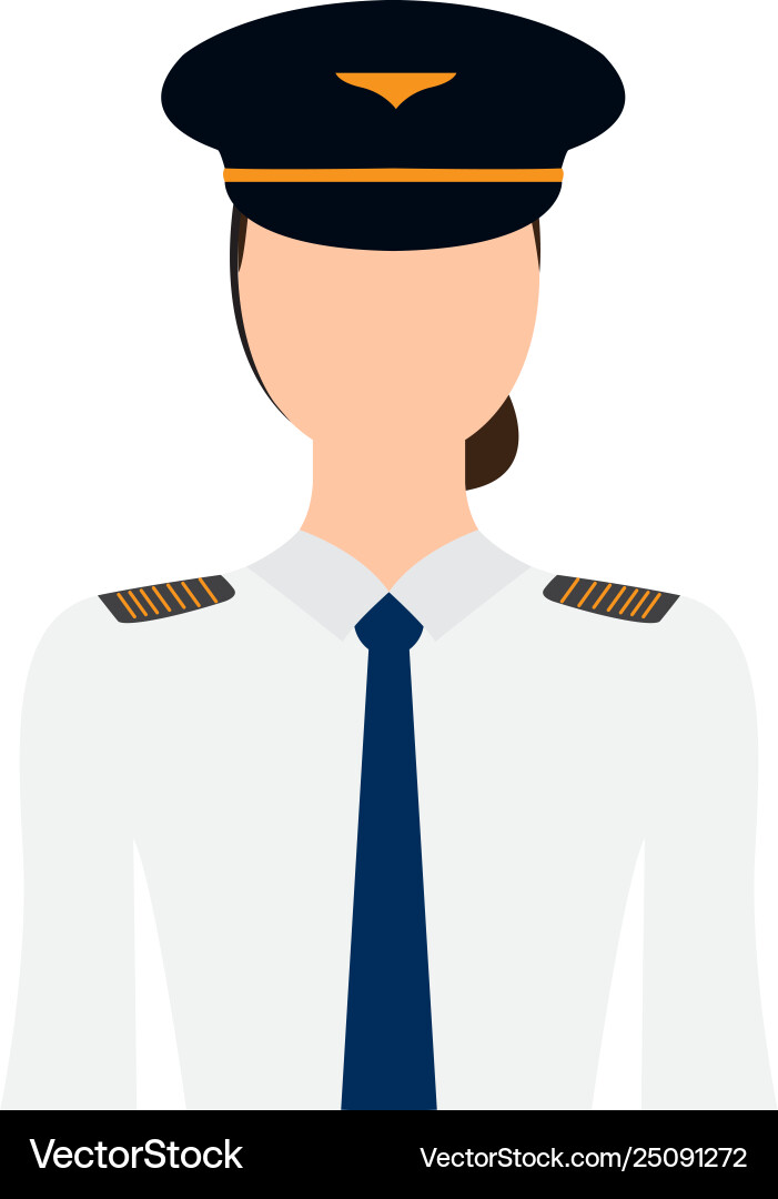 Isolated female pilot Royalty Free Vector Image