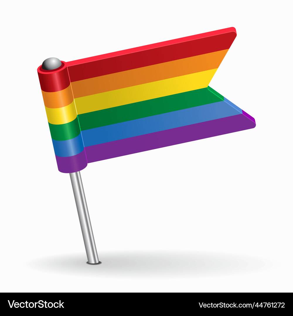 Lgbt pride flag map pointer layout Royalty Free Vector Image