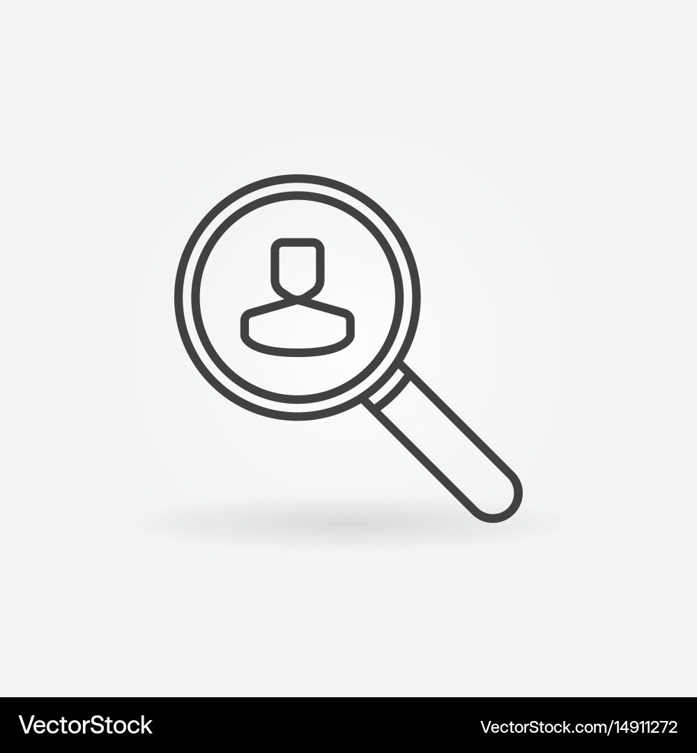 Magnifying Glass Man Icon Royalty Free Vector Image