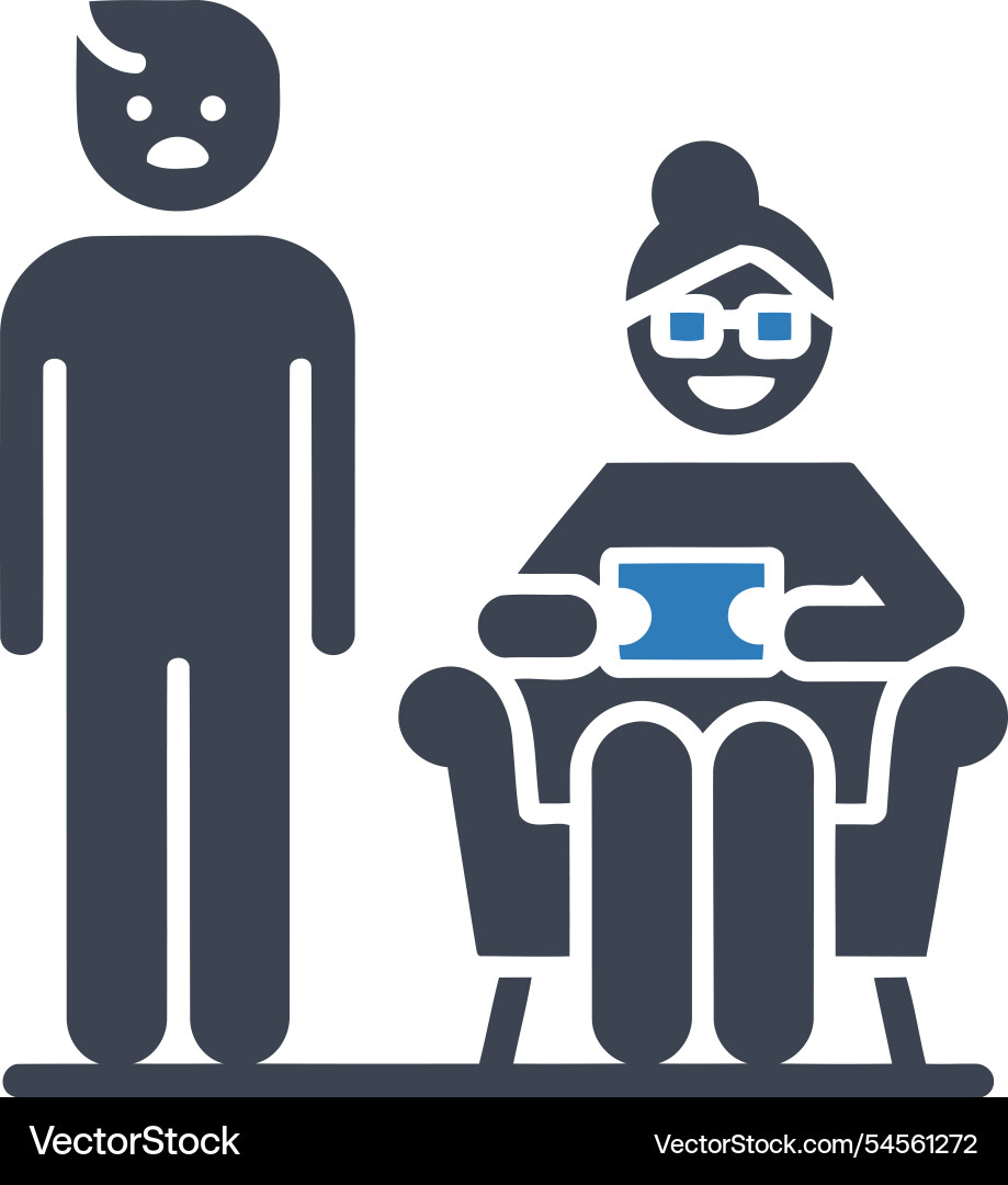 Reading and talking icon on white background Vector Image