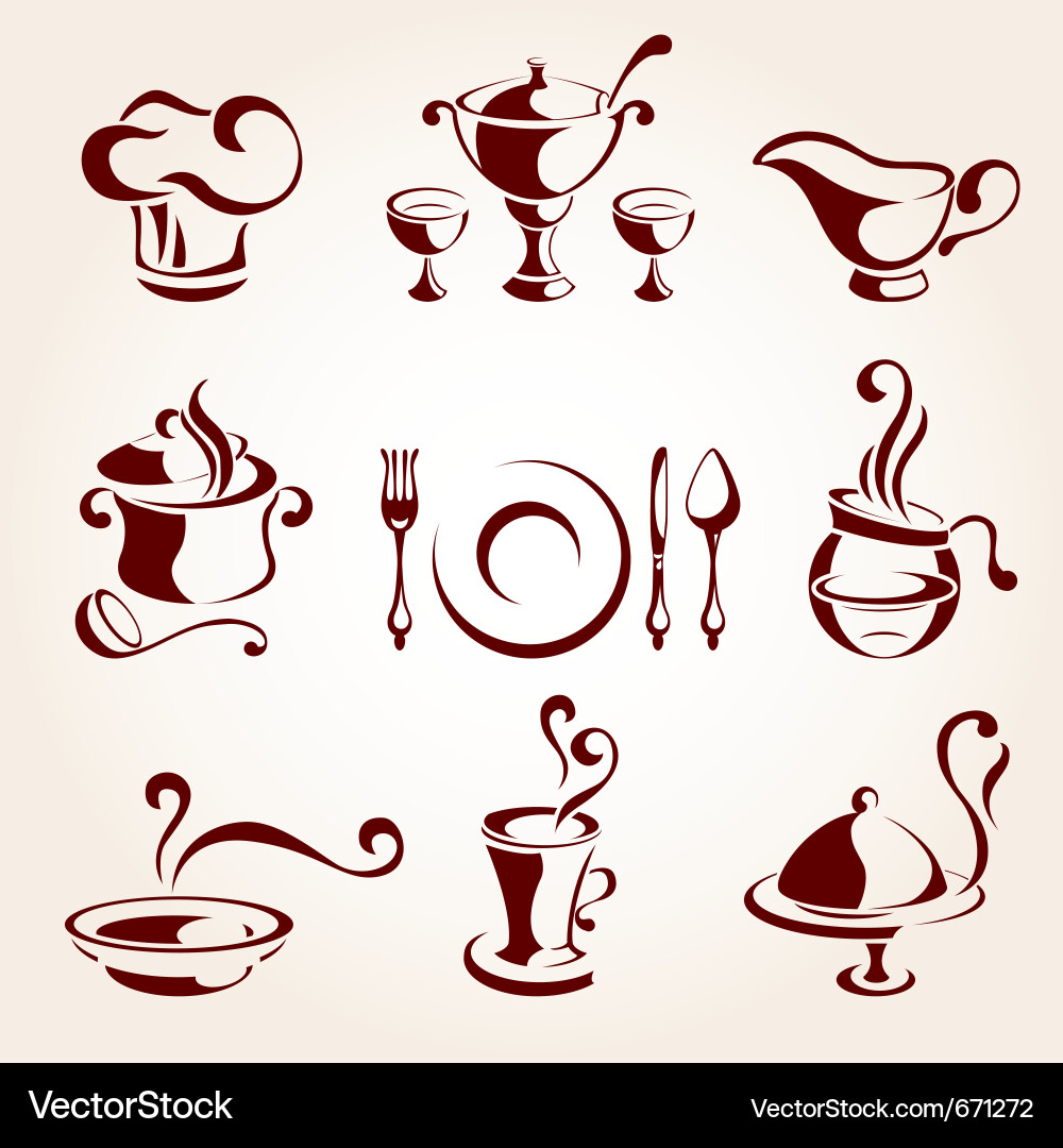 Restaurant elements set Royalty Free Vector Image