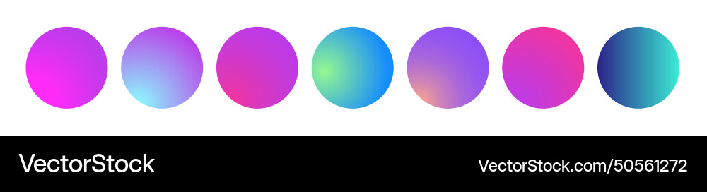 Rounded holographic gradient sphere multicolor Vector Image