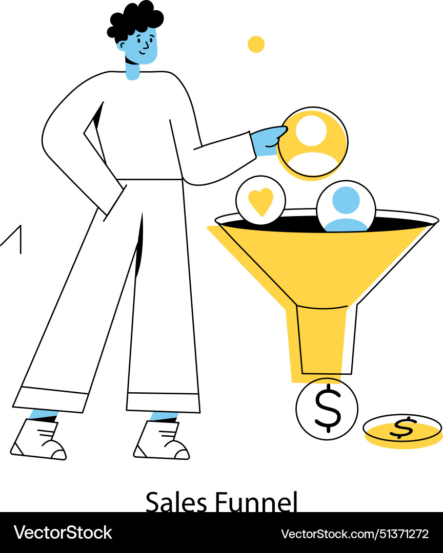Sales funnel Royalty Free Vector Image - VectorStock