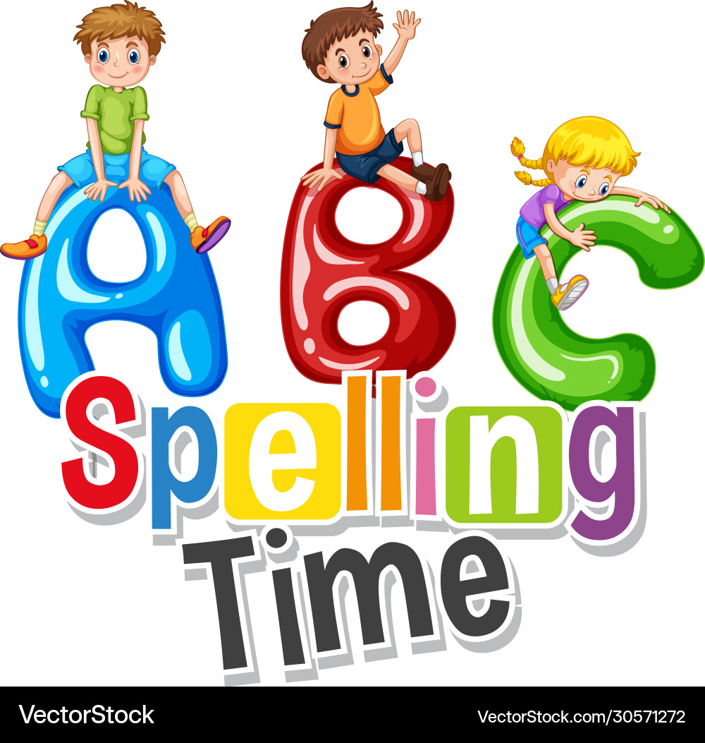 Spelling Time ABC Kids Font – Royalty-Free Vector | VectorStock