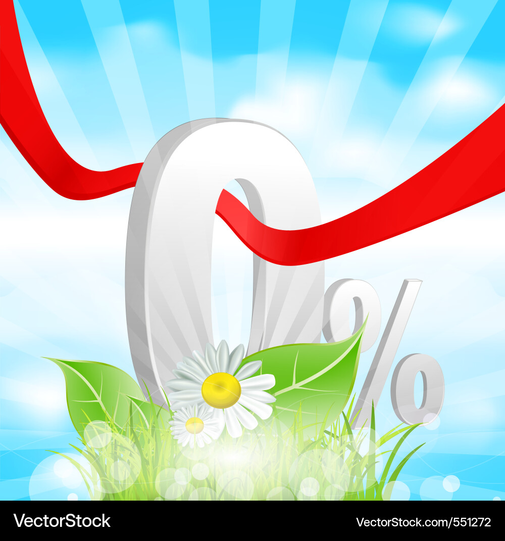 Zero percent Royalty Free Vector Image - VectorStock
