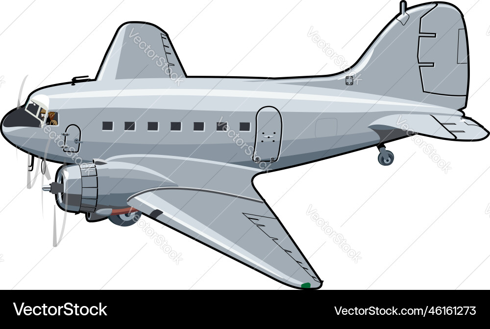 Cartoon retro airplane Royalty Free Vector Image