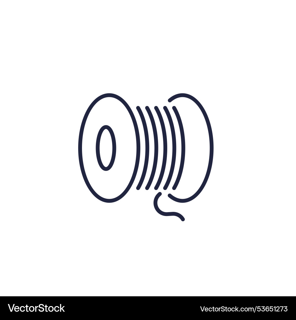 Coil cable reel line icon Royalty Free Vector Image