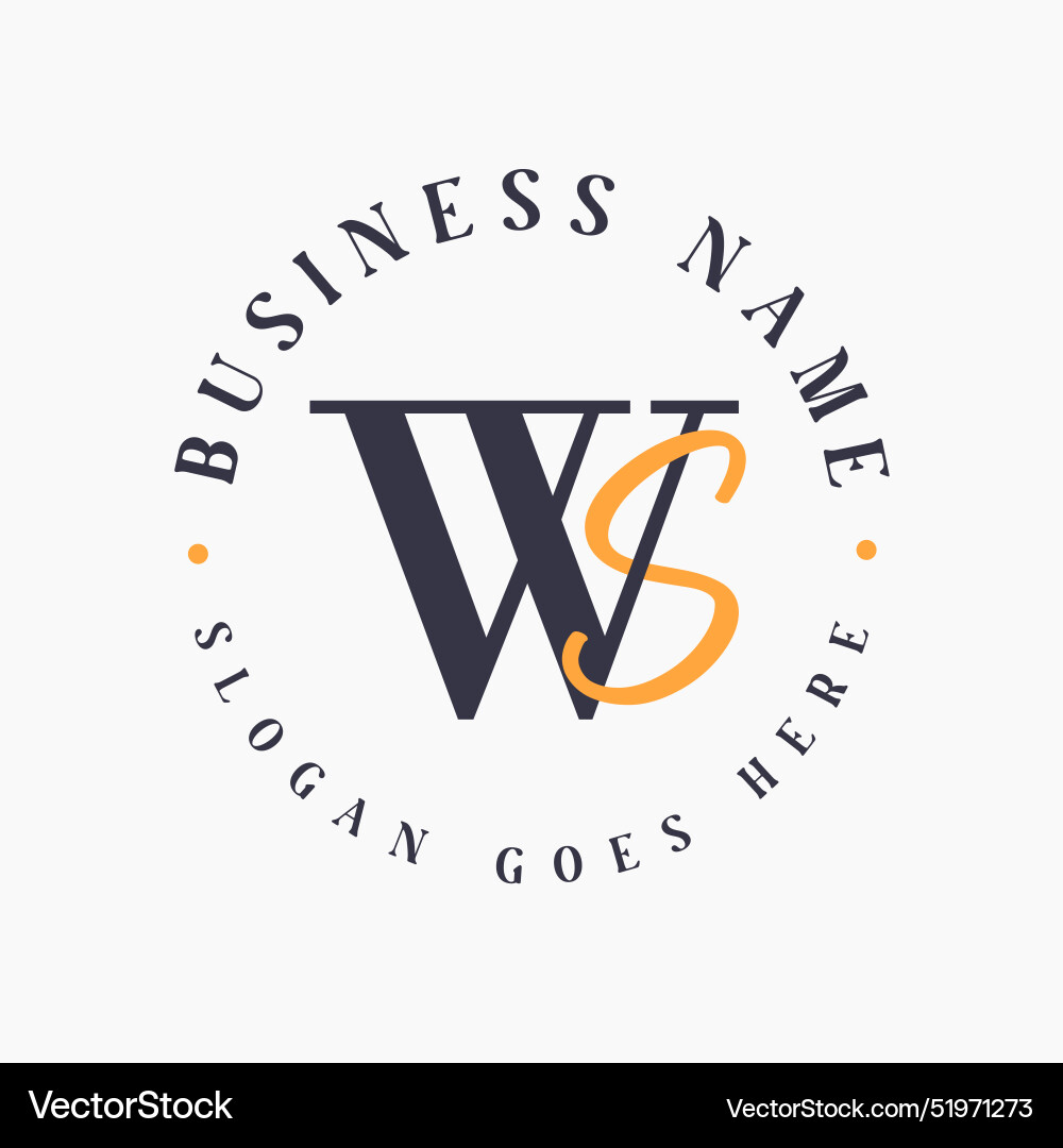 Elegant letter ws initials logo for corporate Vector Image