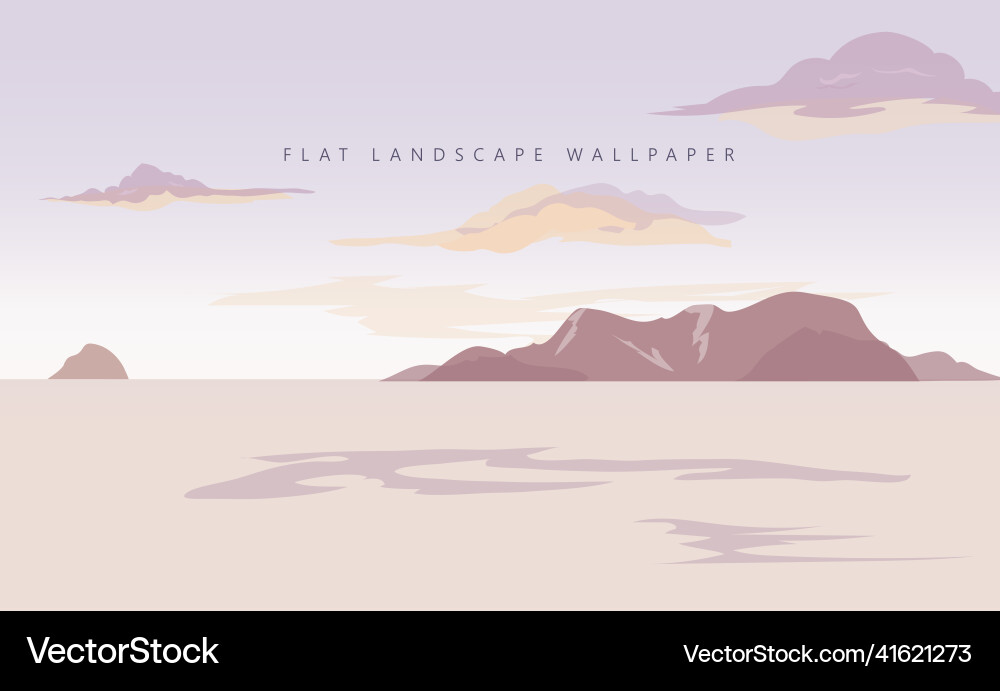 Flat landscape sea background wallpaper Royalty Free Vector