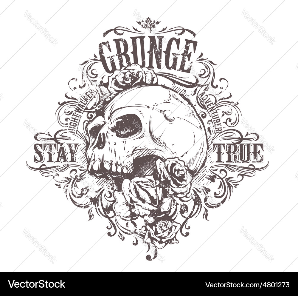 Grunge skull art Royalty Free Vector Image - VectorStock