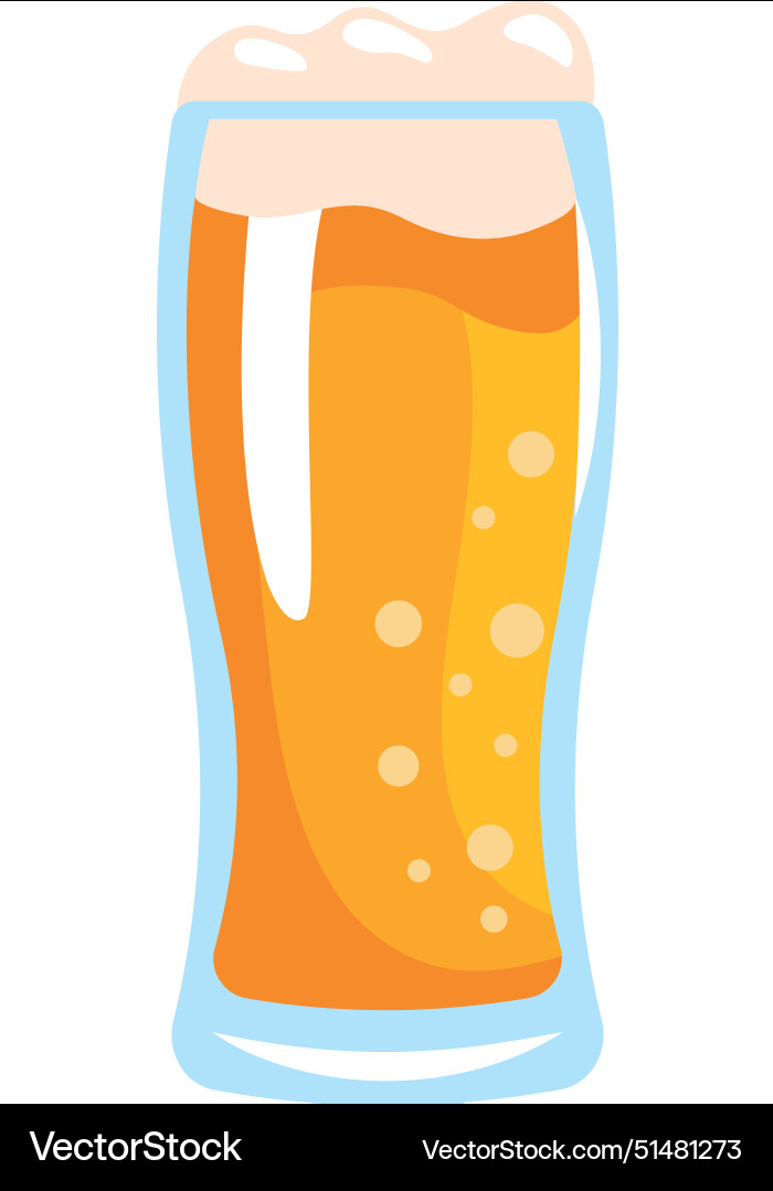 Lager beer glass drink Royalty Free Vector Image