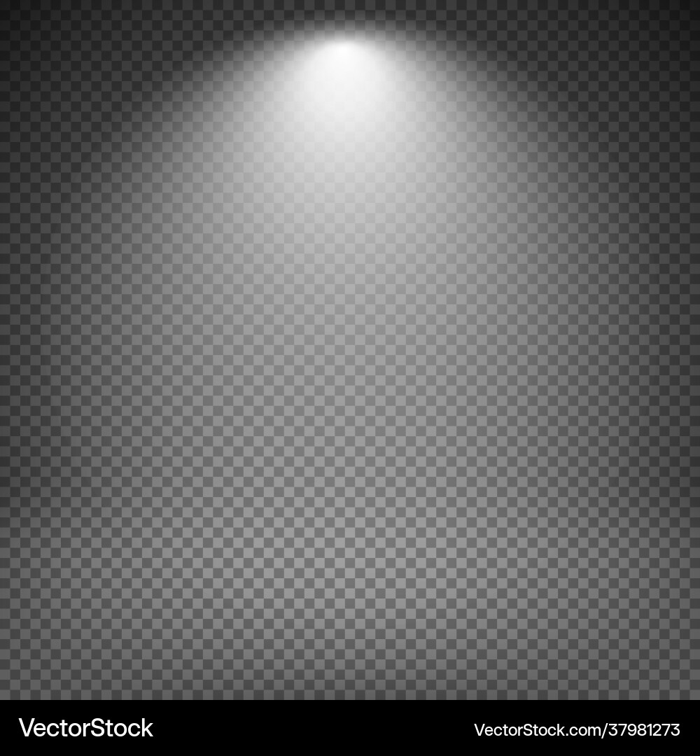Light effect on transparent background Royalty Free Vector
