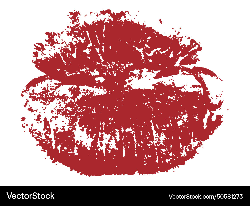 Lips red lipstick kiss Royalty Free Vector Image