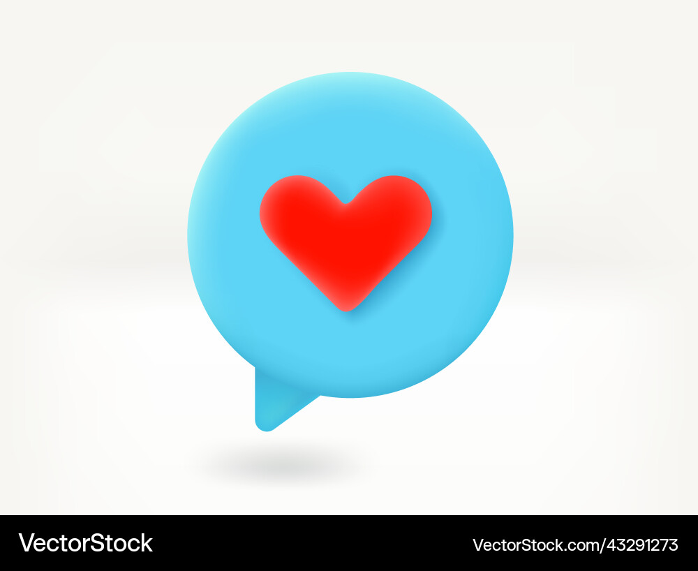 Love message concept speech bubble with red heart Vector Image