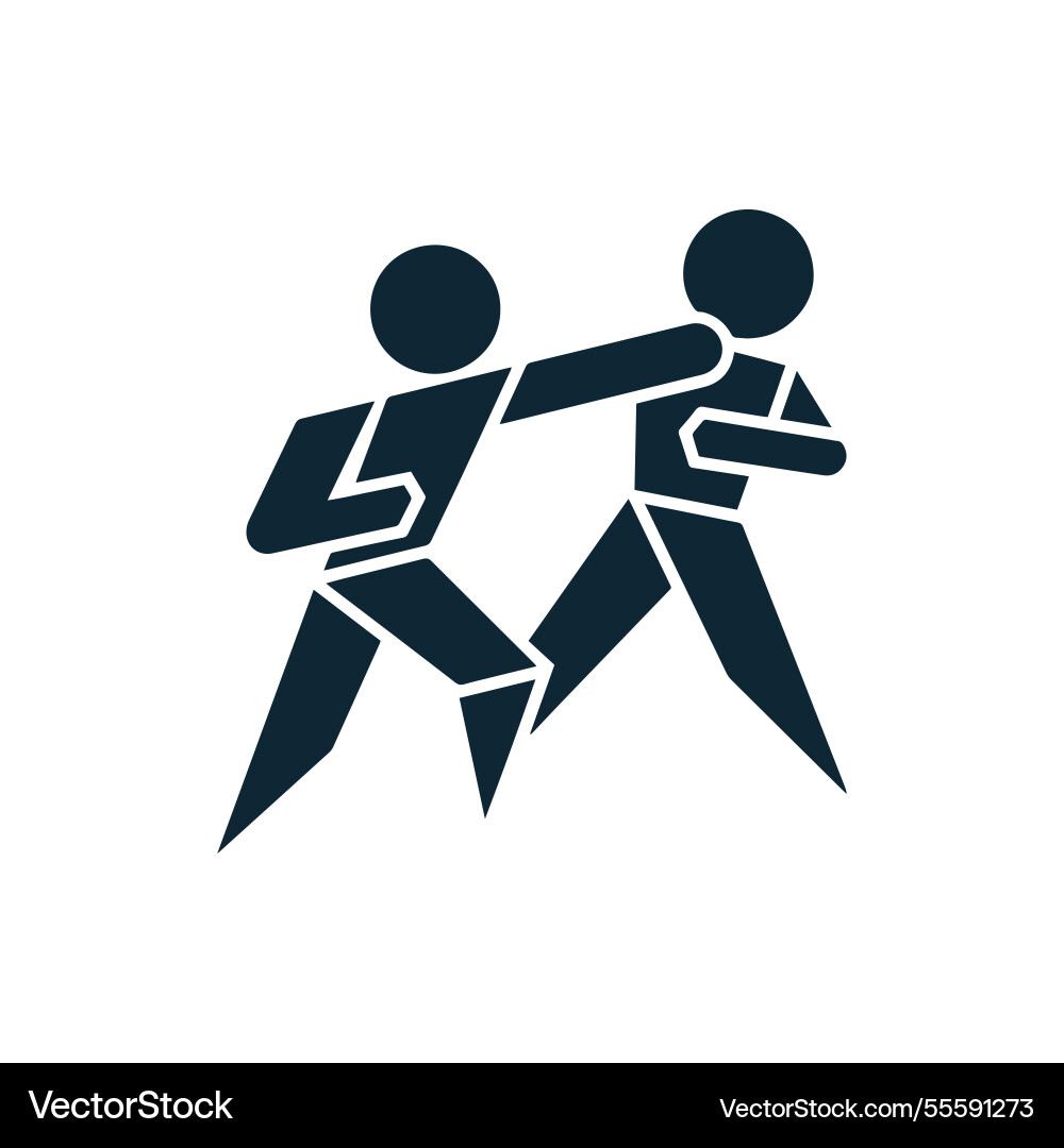 Martial arts simple icon combat silhouette logo Vector Image