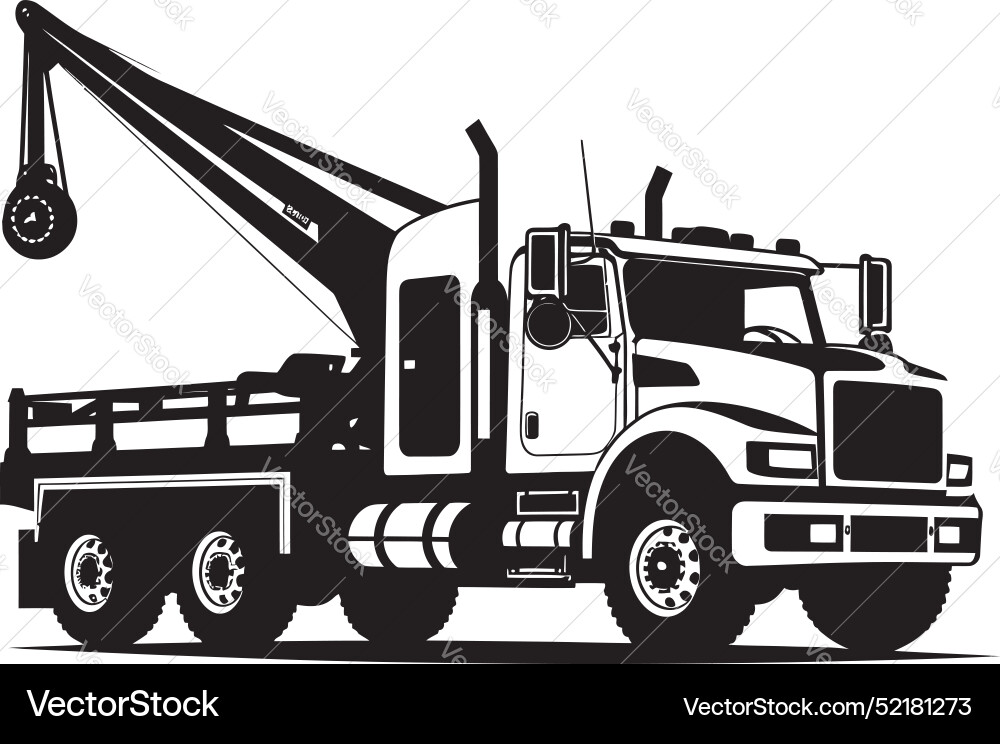 Mobile mastery crane truck icon elevated Vector Image