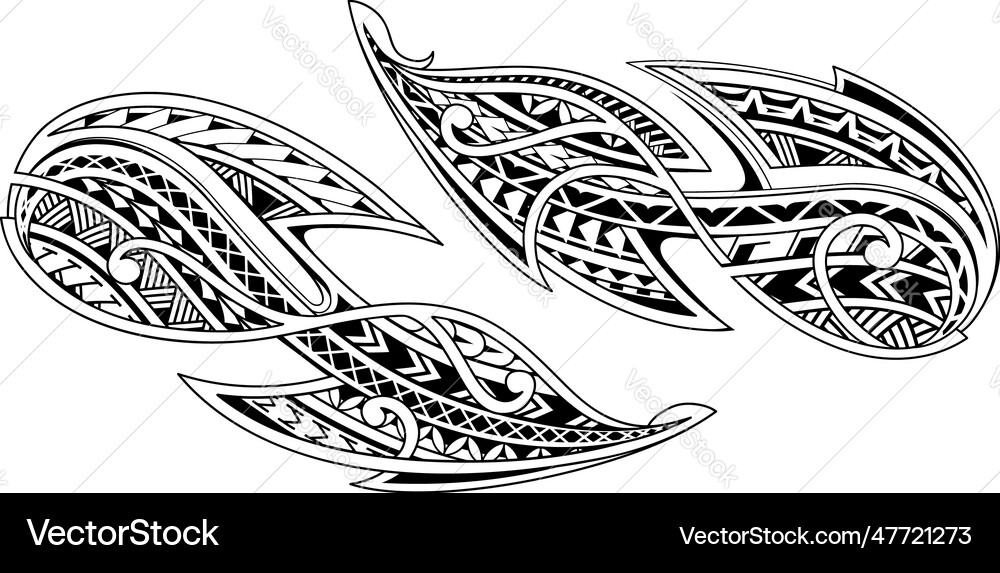 Polynesian style tribal tattoo design Royalty Free Vector