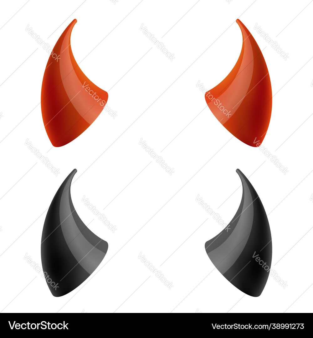Red and black devil horns Royalty Free Vector Image