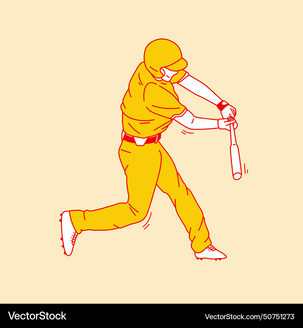 Simple cartoon of a baseball player 1 Royalty Free Vector