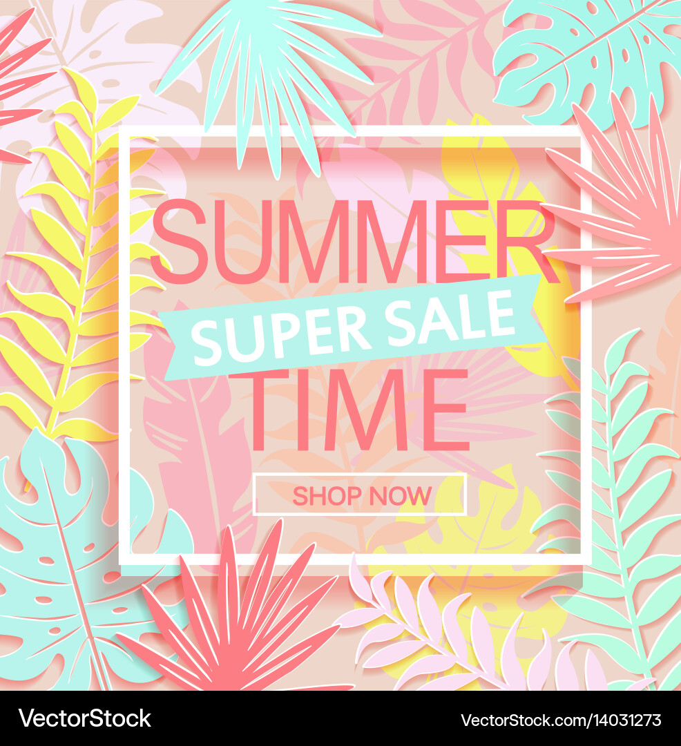Summer time super sale banner Royalty Free Vector Image