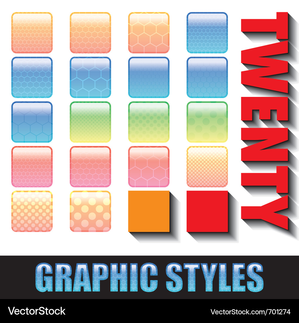 20 graphic styles these can be applied to y Vector Image