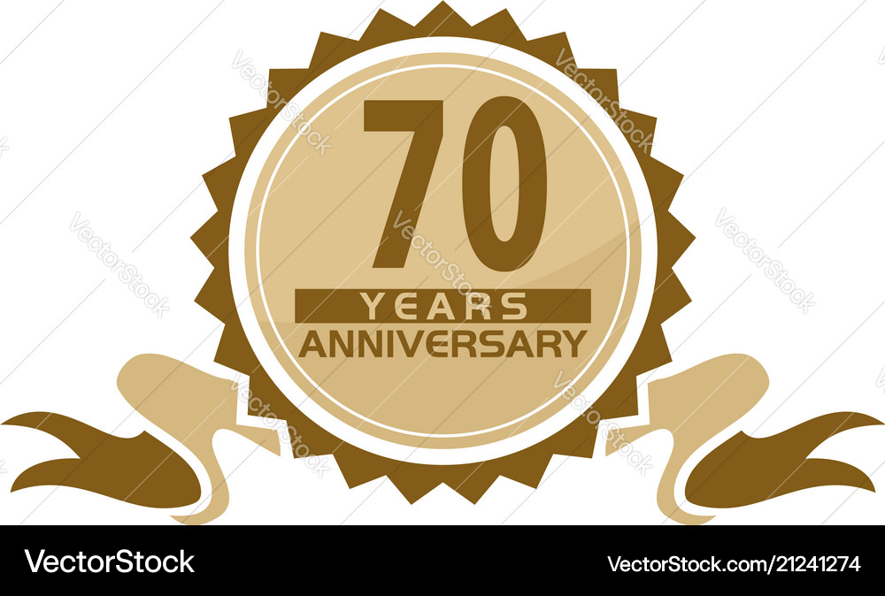70 years ribbon anniversary Royalty Free Vector Image