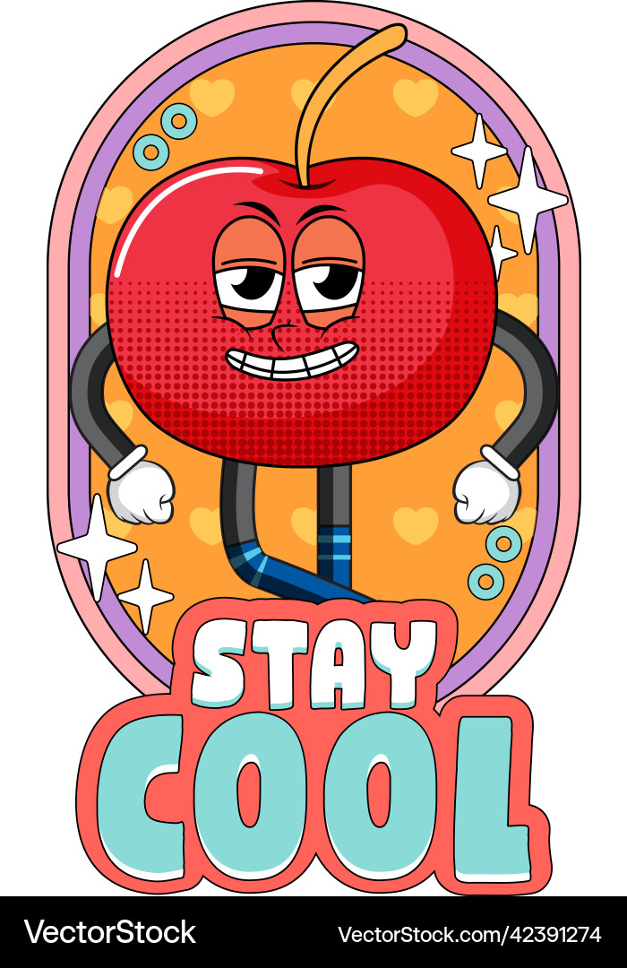 Apple cartoon word expression comic style Vector Image