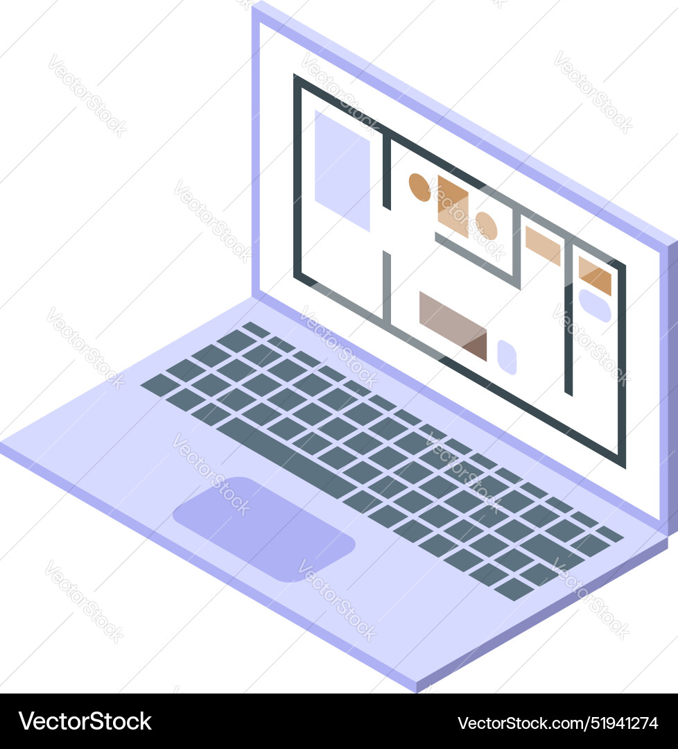 Architect designing house plan using laptop Vector Image