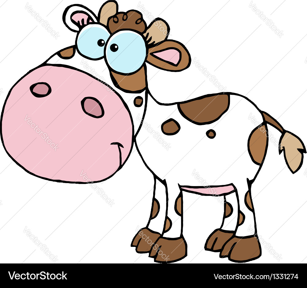Cartoon character calf different color white Vector Image