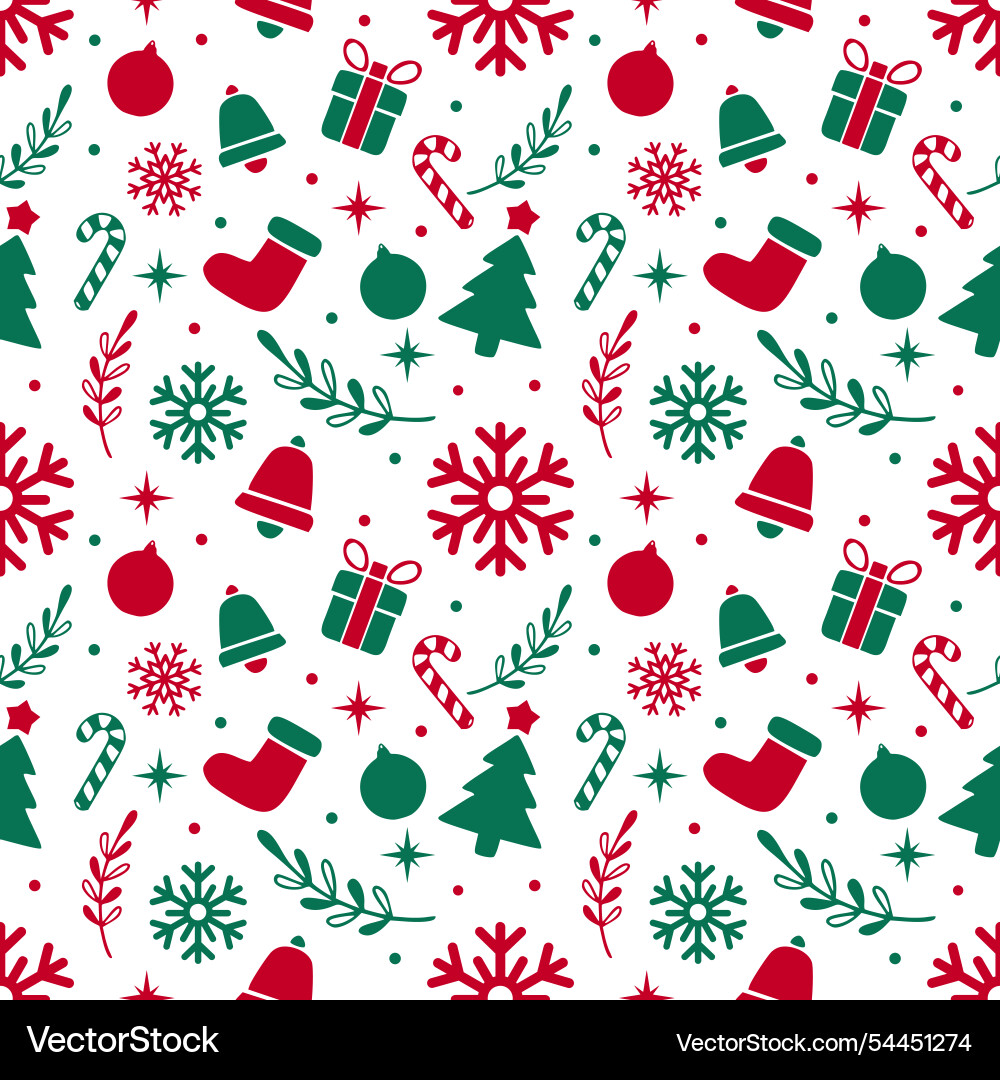 Christmas decoration red and green pattern Vector Image