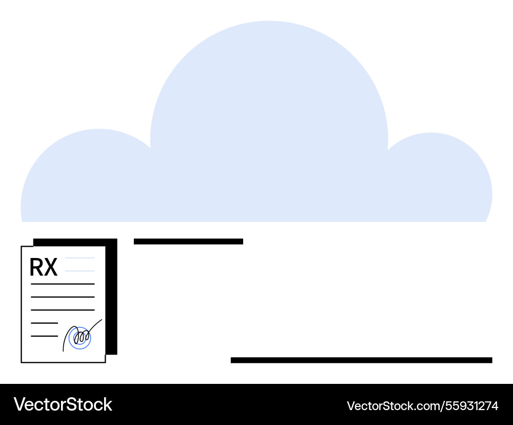 Cloud-based prescription document management Vector Image